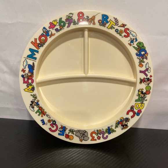 Disney | Dining | Vintage Superseal Disney Divided Dish Alphabet ...